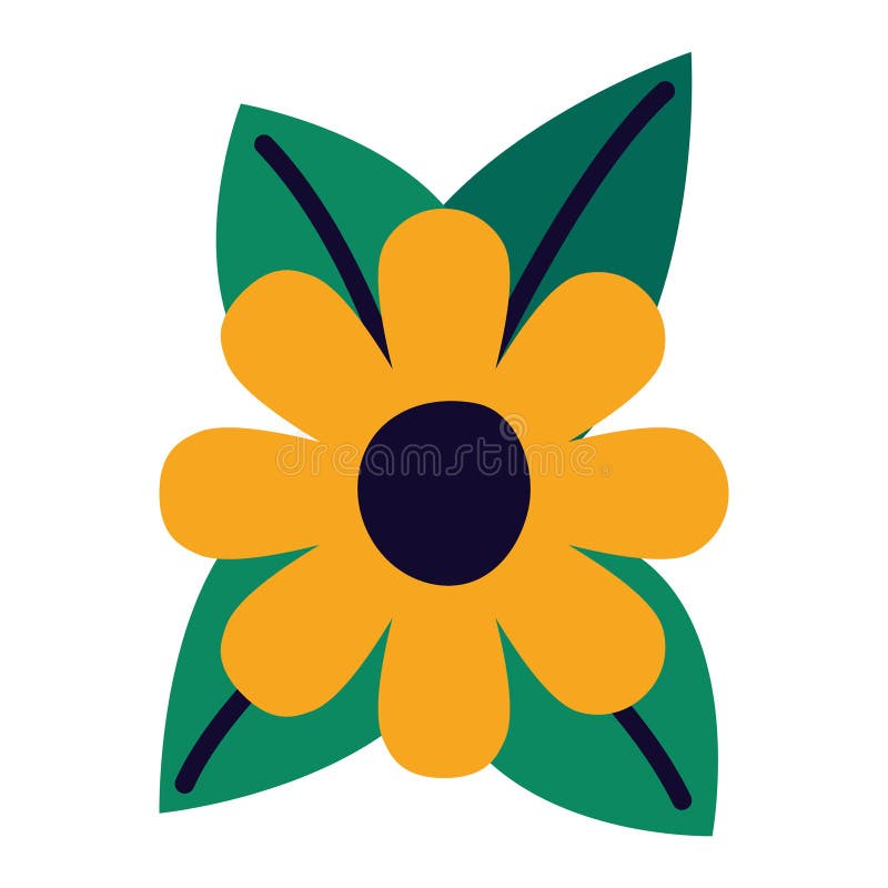 Yellow nice flower stock vector. Illustration of leaf - 231026914
