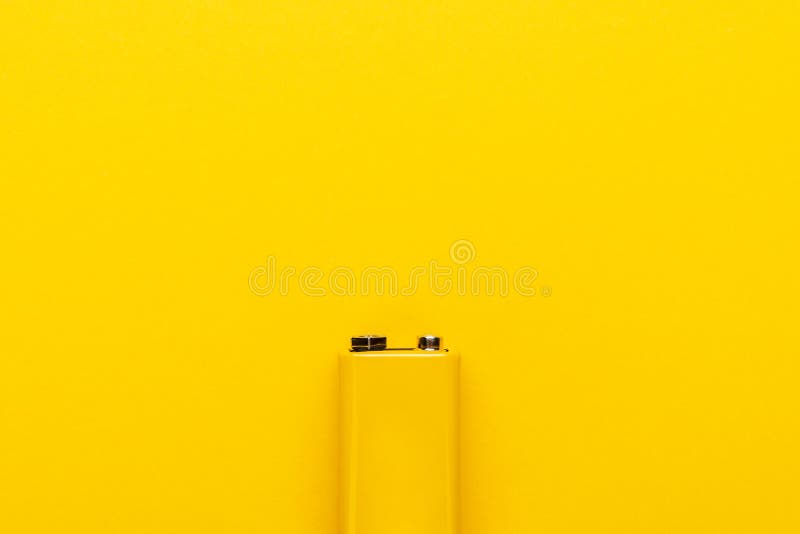 Blank Nine-volt Battery on the Yellow Background with Copy Space Stock ... Blank Nine-volt Battery on the Yellow Background with Copy Space Stock ...