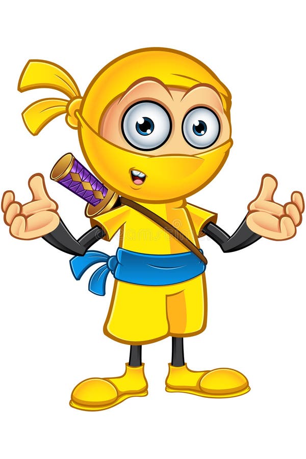 Yellow Ninja Character stock vector. Illustration of asian - 65792199