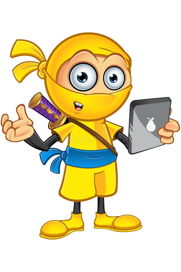 Yellow Ninja Character stock vector. Illustration of sword - 65792188