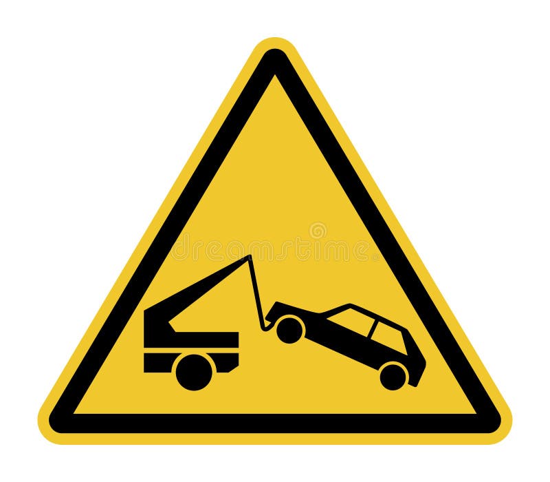 No Parking Car Tow Warning Sign Triangular Shape Red Frame Stock Vector ...