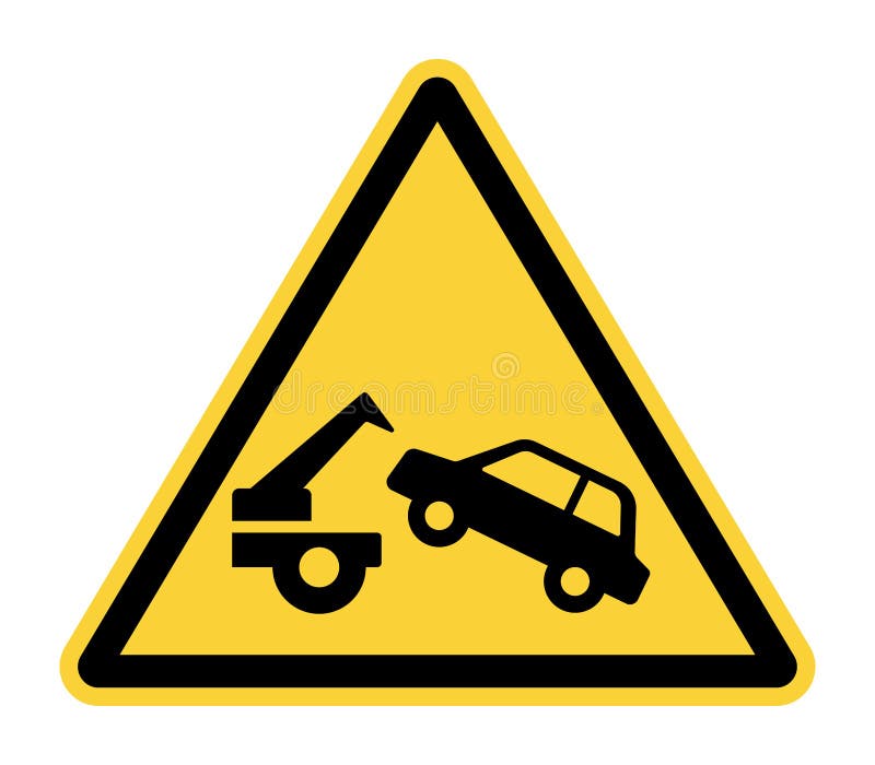 No Parking Car Tow Warning Sign Triangular Shape Red Frame Stock Vector ...