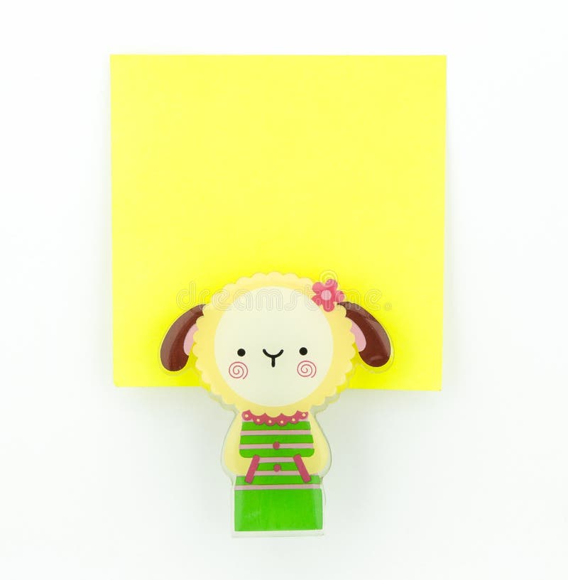 Yellow Note Pad with Sheep Clip Stock Image - Image of entertainment ...
