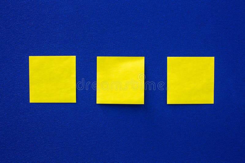 The Yellow Note Paper on Blue Background Stock Photo - Image of post ...