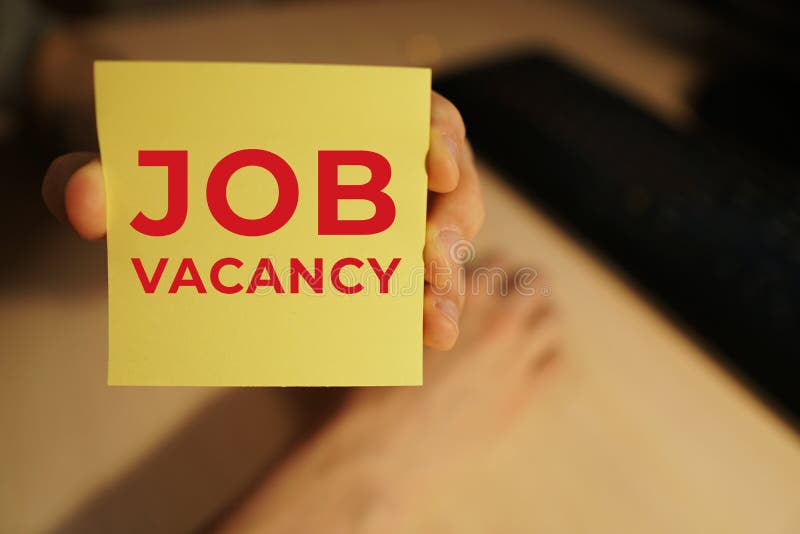 Job Vacancy, on a Yellow Note Paper - Business Concept Stock Image ...