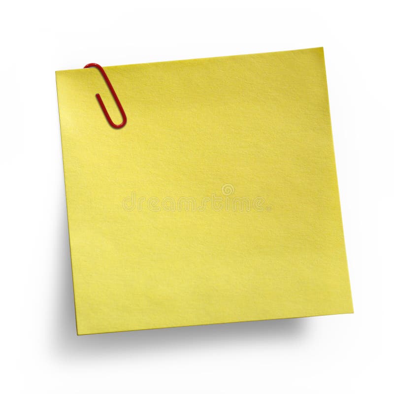 Pink Sticky Note Paper with Paper Clip Isola Stock Photo - Image of ...