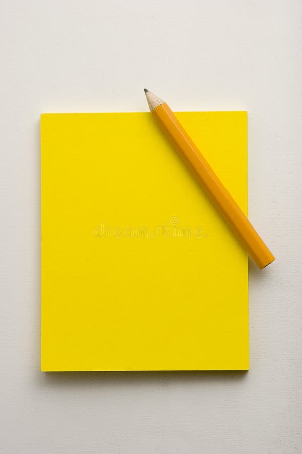 Yellow Note Paper and Pencil Stock Image - Image of yellow, eraser: 3738771
