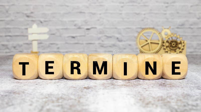 Yellow Note with the Word Termin Appointment in Red Stock Image - Image ...