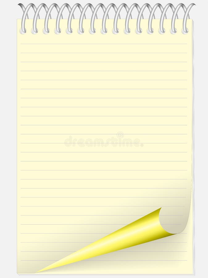 Yellow notebook stock vector. Illustration of message - 20656636
