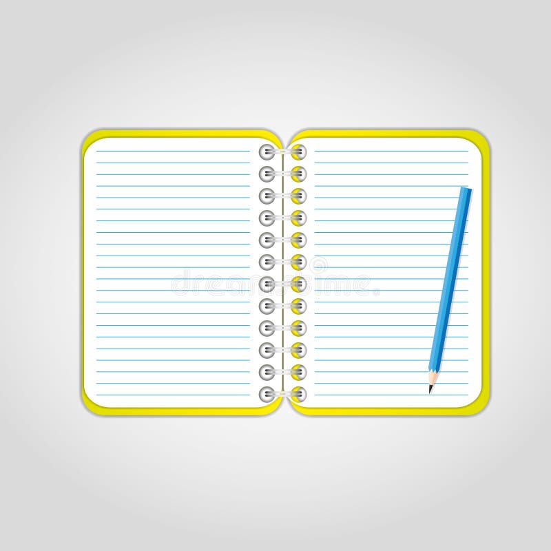 Yellow notebook stock vector. Illustration of paper, note - 22590462