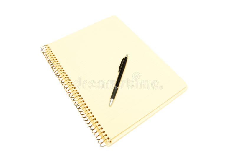 Yellow Notebook and Black Pen Stock Photo - Image of equipment, copy ...
