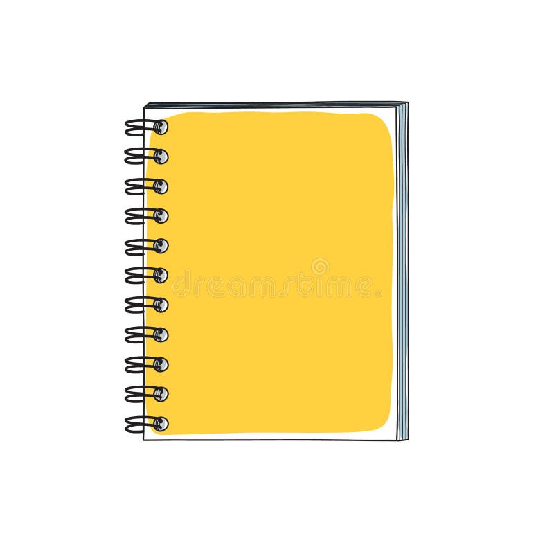 Yellow Notebook Handrawn Doodle Art Vector Illustration Stock Vector ...