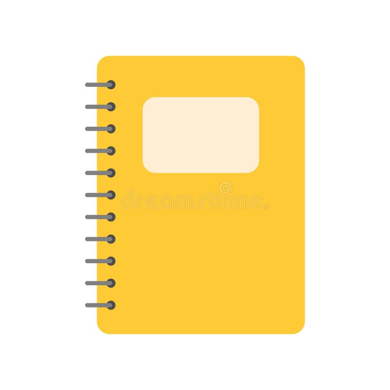 Yellow Notebook Icon. Flat Illustration of Yellow Notebook Vector Icon ...