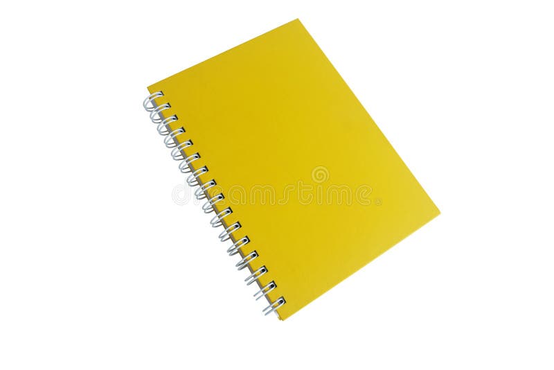 Yellow Notebook Isolated on White Background Stock Image - Image of ...