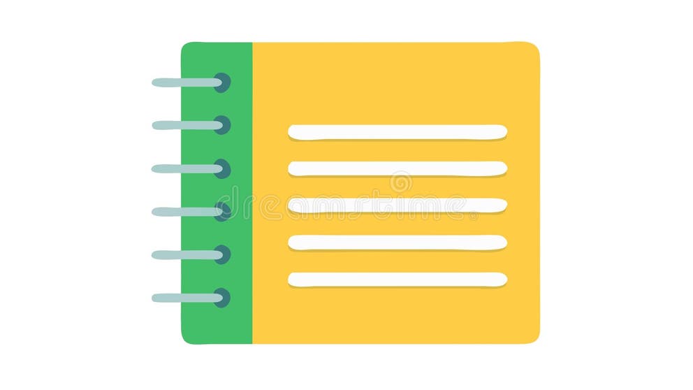 Yellow Notebook Notepad Vector Icon Illustration, Vector Design ...