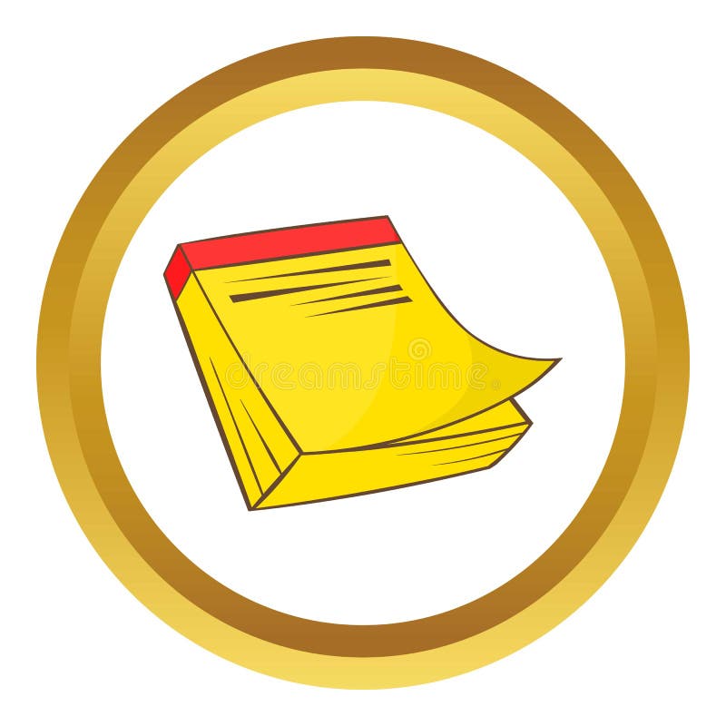 Yellow Notebook Icon in Cartoon Style Stock Vector - Illustration of ...