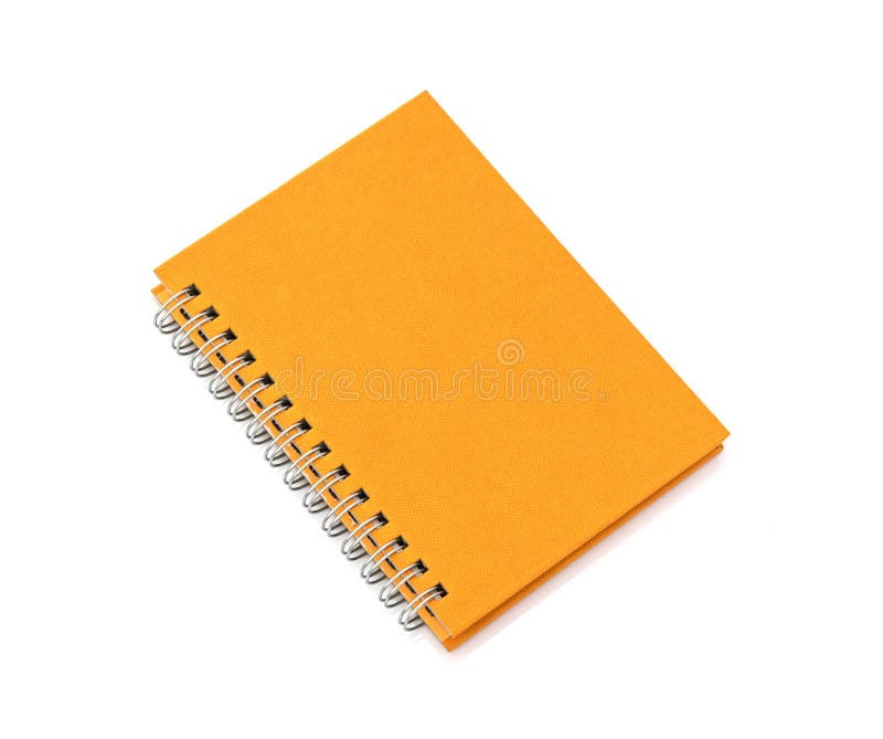 Yellow Notebook on White Background Stock Image - Image of grammar ...