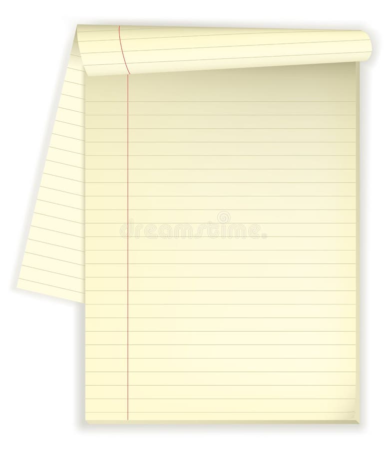 Yellow Notepad with Open Lined Page for Copy Space Purposes Stock ...