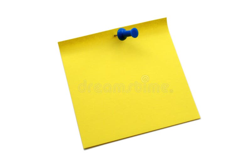 Yellow notepaper with pin stock photo. Image of notepaper - 3854154