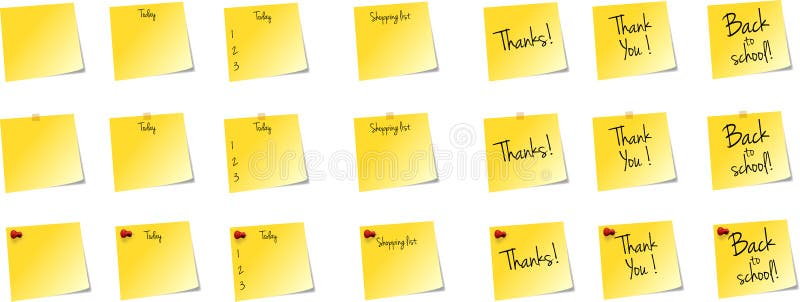 Yellow Notes stock vector. Illustration of attach, colorful - 21812947