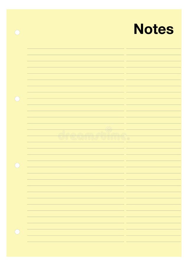Yellow notes page stock vector. Illustration of drawing - 13442146