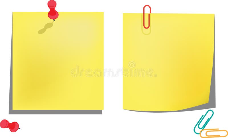 Yellow notice papers stock illustration. Illustration of ideas - 34306236