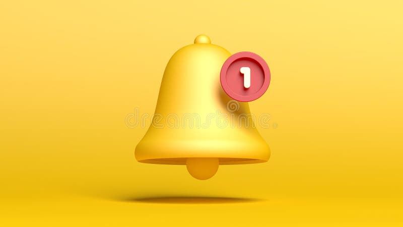 Yellow Notification Bell. Isolated Stock Illustration - Illustration of ...