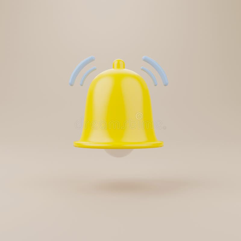 Bell Ringing. Golden Bell Bell Isolated on a White Background Stock ...