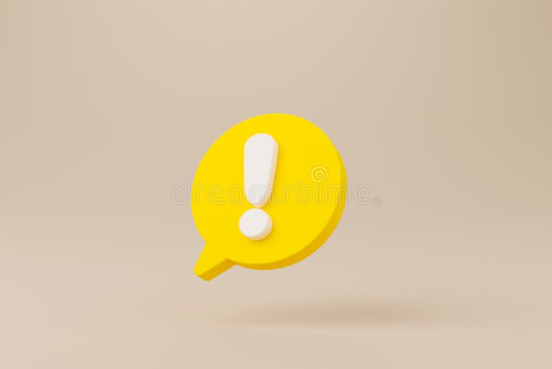 Yellow Notification Icon Symbol. 3d Rendering Illustration Stock ...