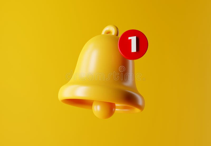 Notification 3d Render - White Banner with Empty Space for Text, Yellow ...