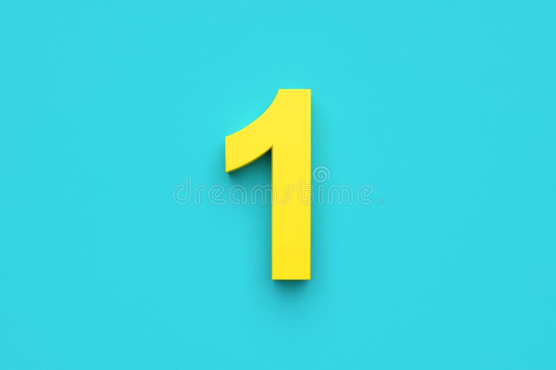 Yellow Number One on Blue Background Stock Illustration - Illustration ...