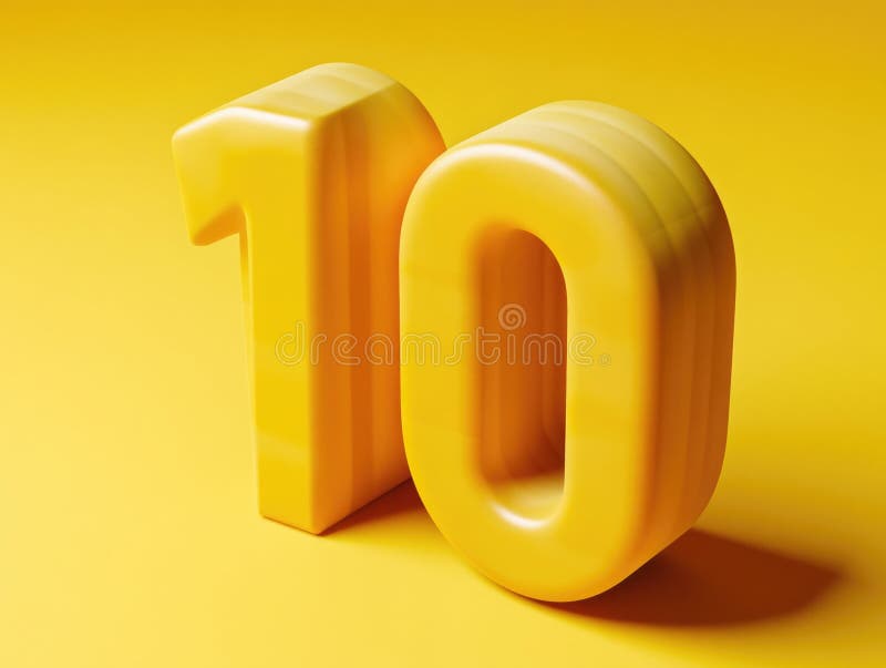 Yellow Number Ten stock image. Image of generated, color - 381282981