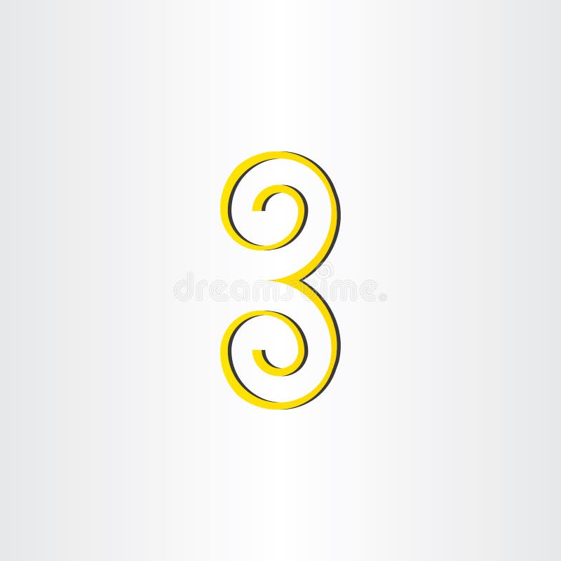 Yellow Number 3 Three Icon Logo Stock Vector - Illustration of ...