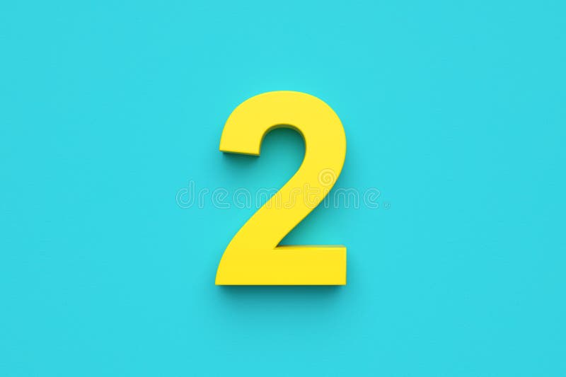 Yellow Number Two on Blue Background Stock Illustration - Illustration ...
