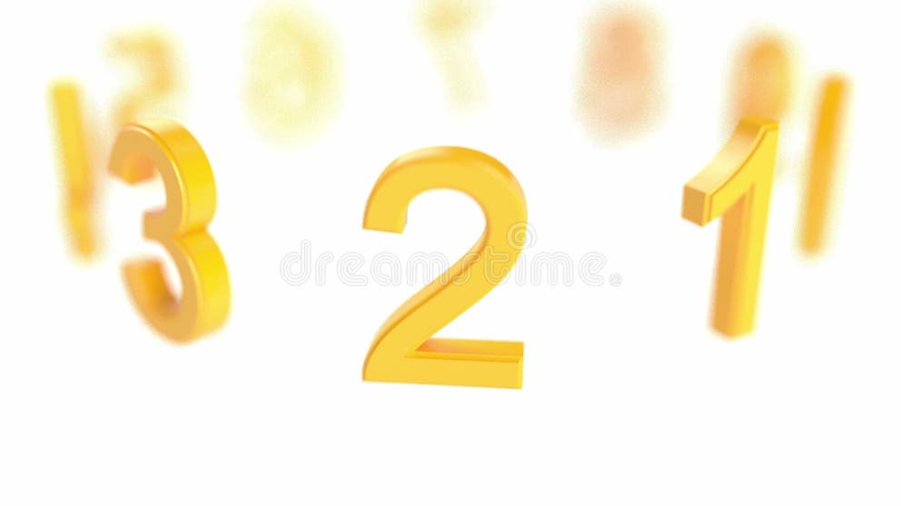Yellow Numbers Count on White Bg 3d Stock Illustration - Illustration ...