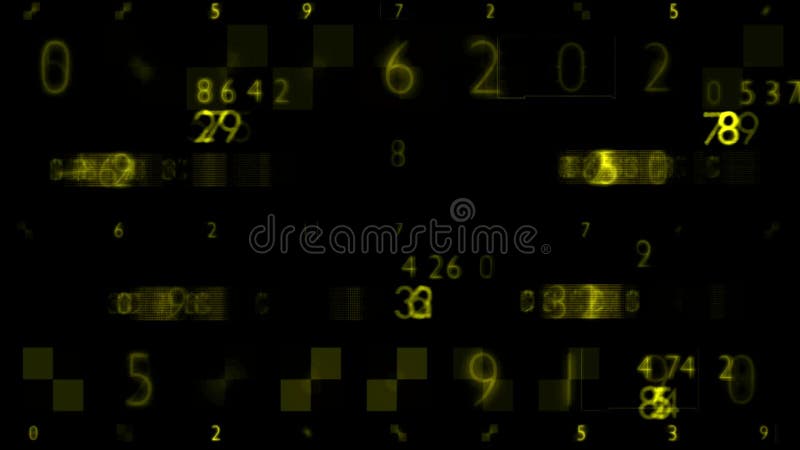 Yellow Numbers Random Sequence Background Animation. Stock Video ...
