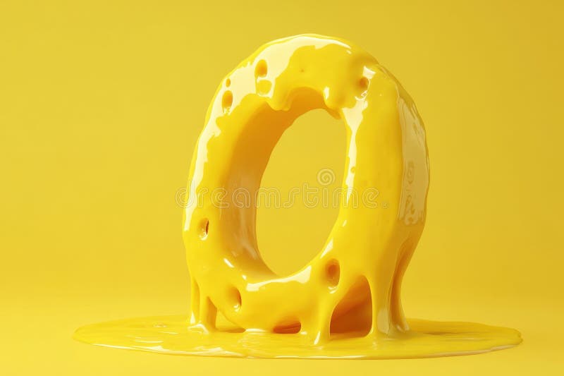 A Yellow O with a Yellow Substance Dripping from it Stock Illustration ...