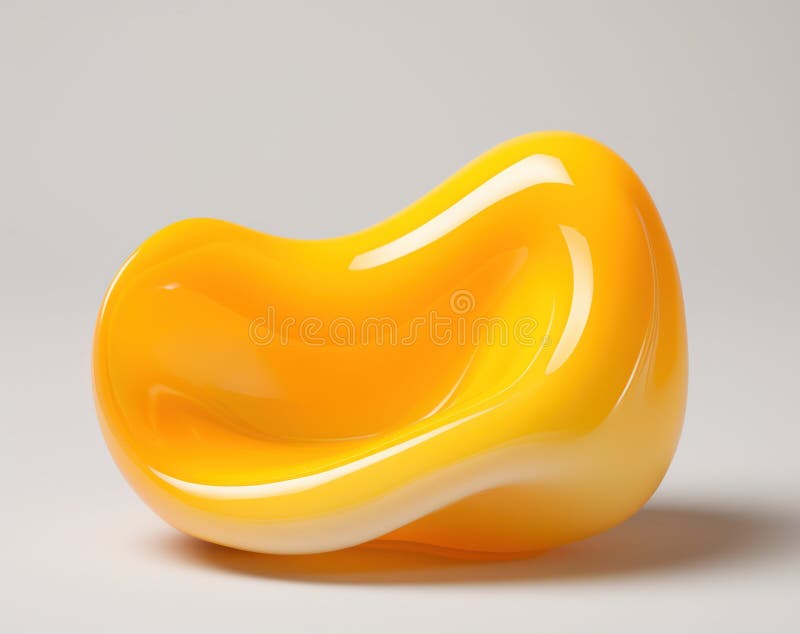 A Yellow Object on a White Surface Stock Illustration - Illustration of ...