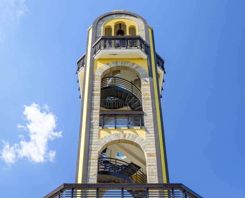 Observation Tower with Blue Sky Background 2 Stock Photo - Image of ...