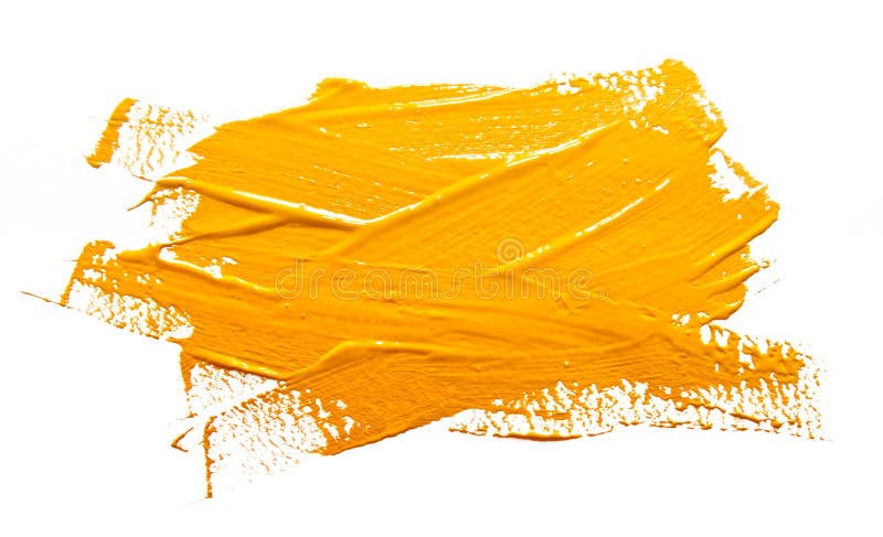 Yellow Ochre Strokes of the Paint Brush Isolated Stock Photo - Image of ...