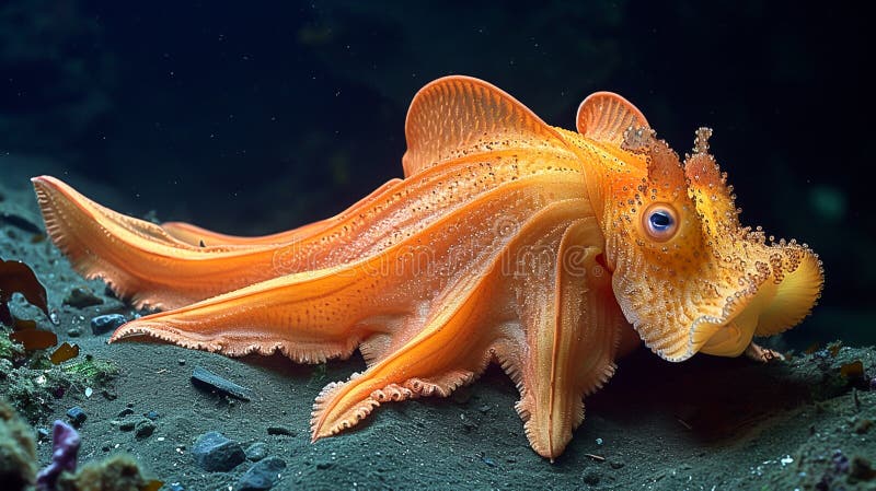 Yellow Octopus that is Laying on the Ground Stock Illustration ...