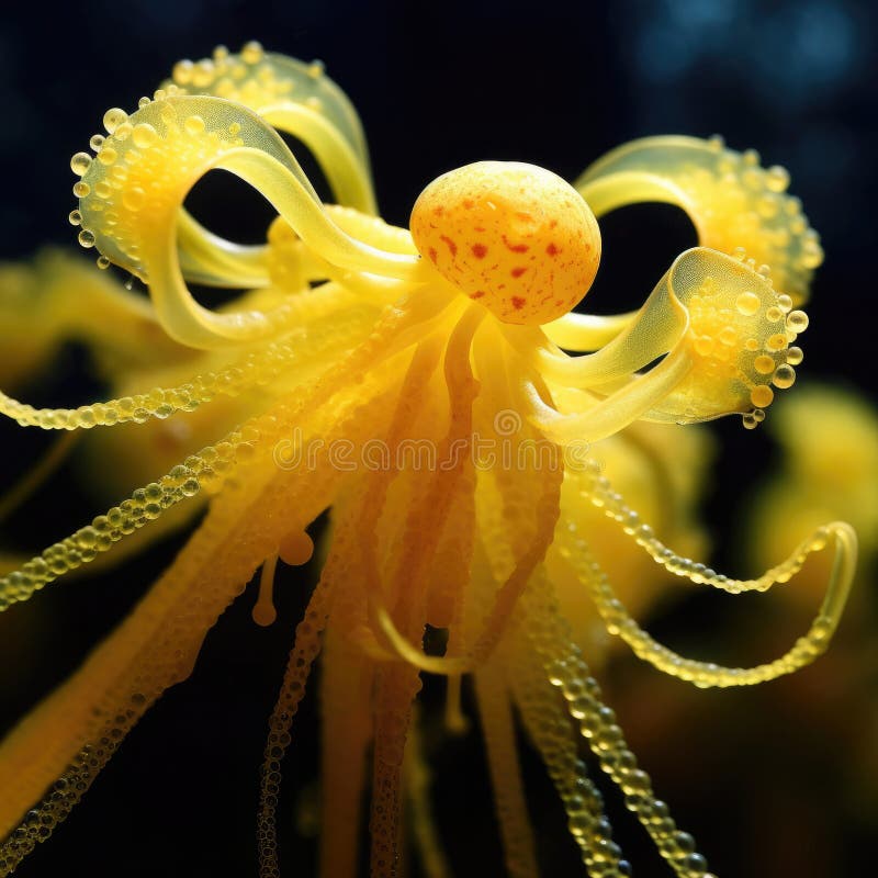 Yellow octopus tentacles stock illustration. Illustration of nature ...