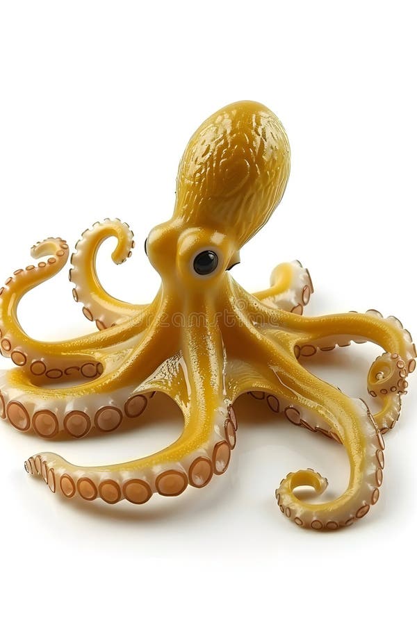 Yellow Octopus on White Background Generated Using AI. Stock ...