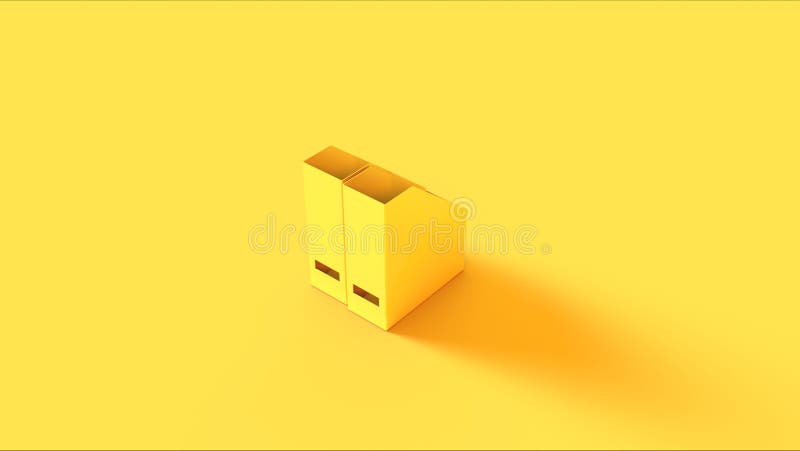 Yellow Office Empty Vertical Box Files Stock Illustration ...