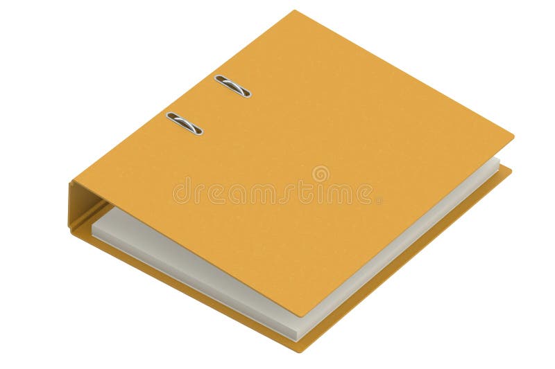 Yellow Office File Folder Isolated Stock Illustration - Illustration of ...