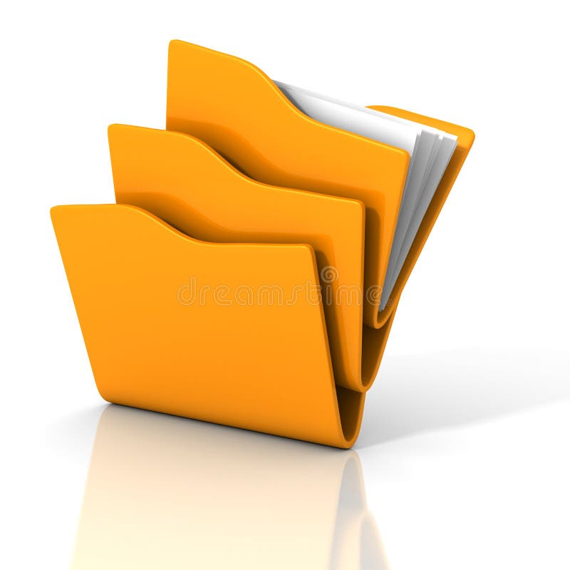 Computer Yellow Folder Icon on White Background Stock Illustration ...