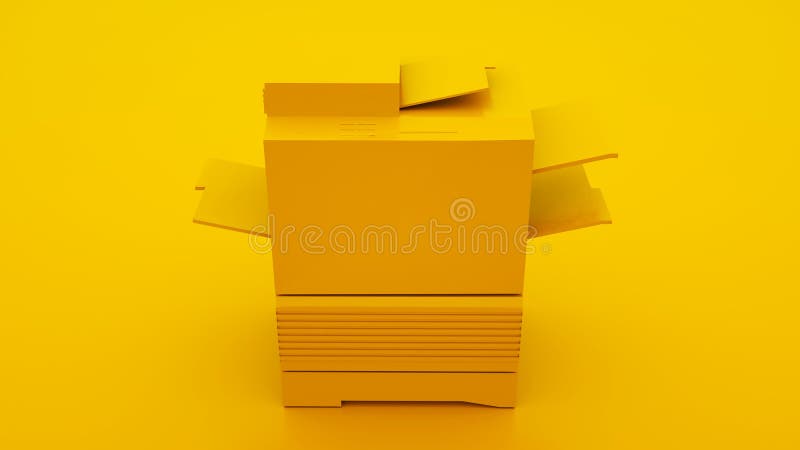 Yellow Office Printer. Minimal Idea Concept Stock Illustration ...