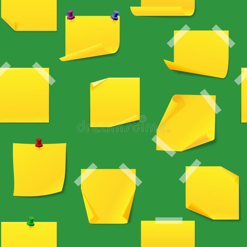 Yellow Office Business Sticky Memory Notes Sticker Paper Memo Blank ...