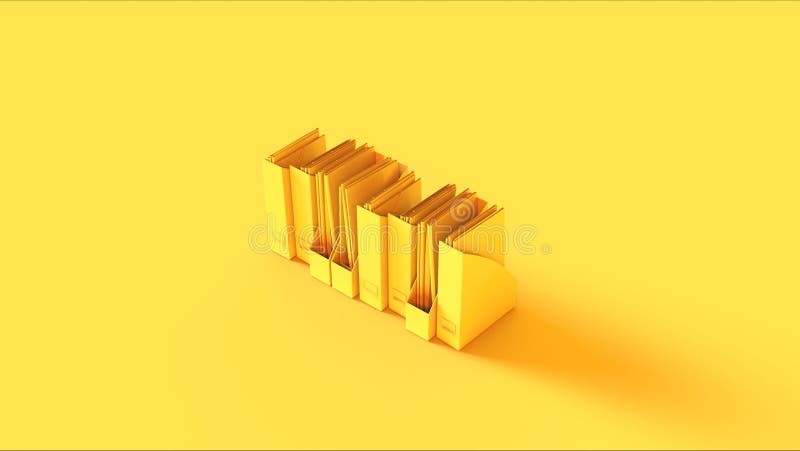 Yellow Office Vertical Box Files Stock Illustration - Illustration of ...