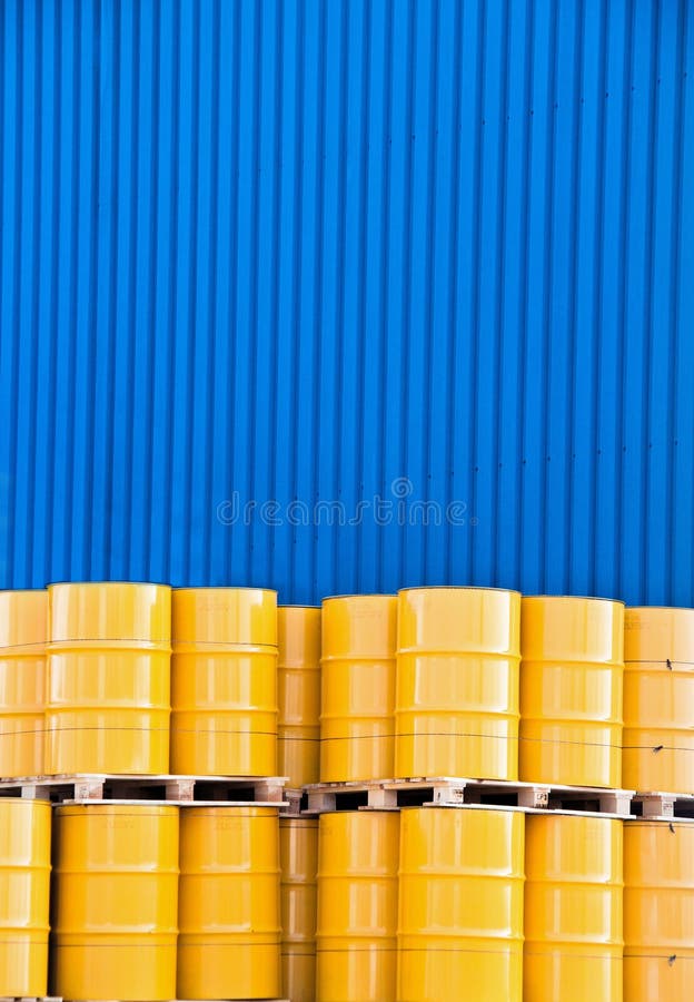 Blue drums and container stock image. Image of plastic - 52351629